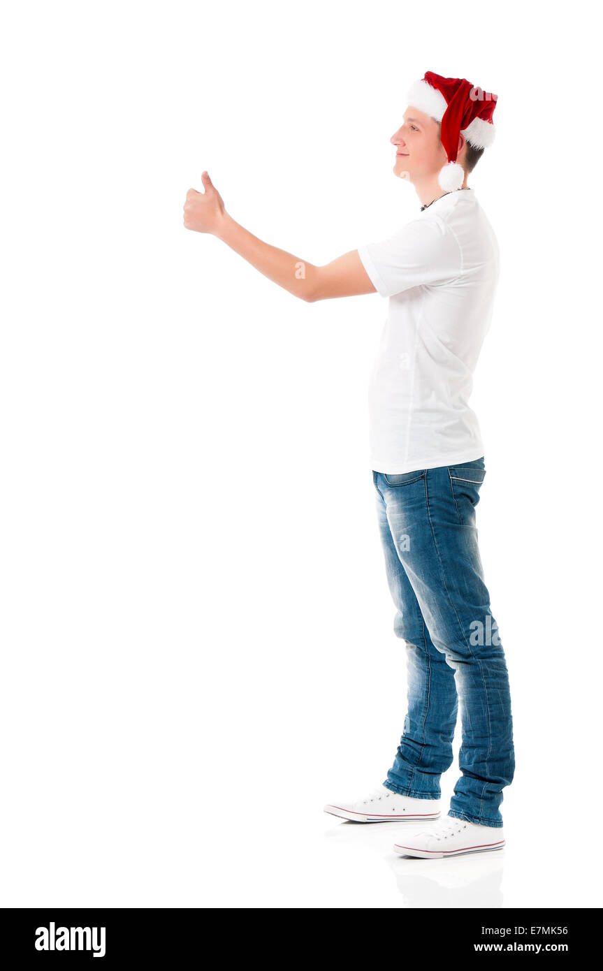 Man in white shirt making Cut Out Stock Images & Pictures - Alamy