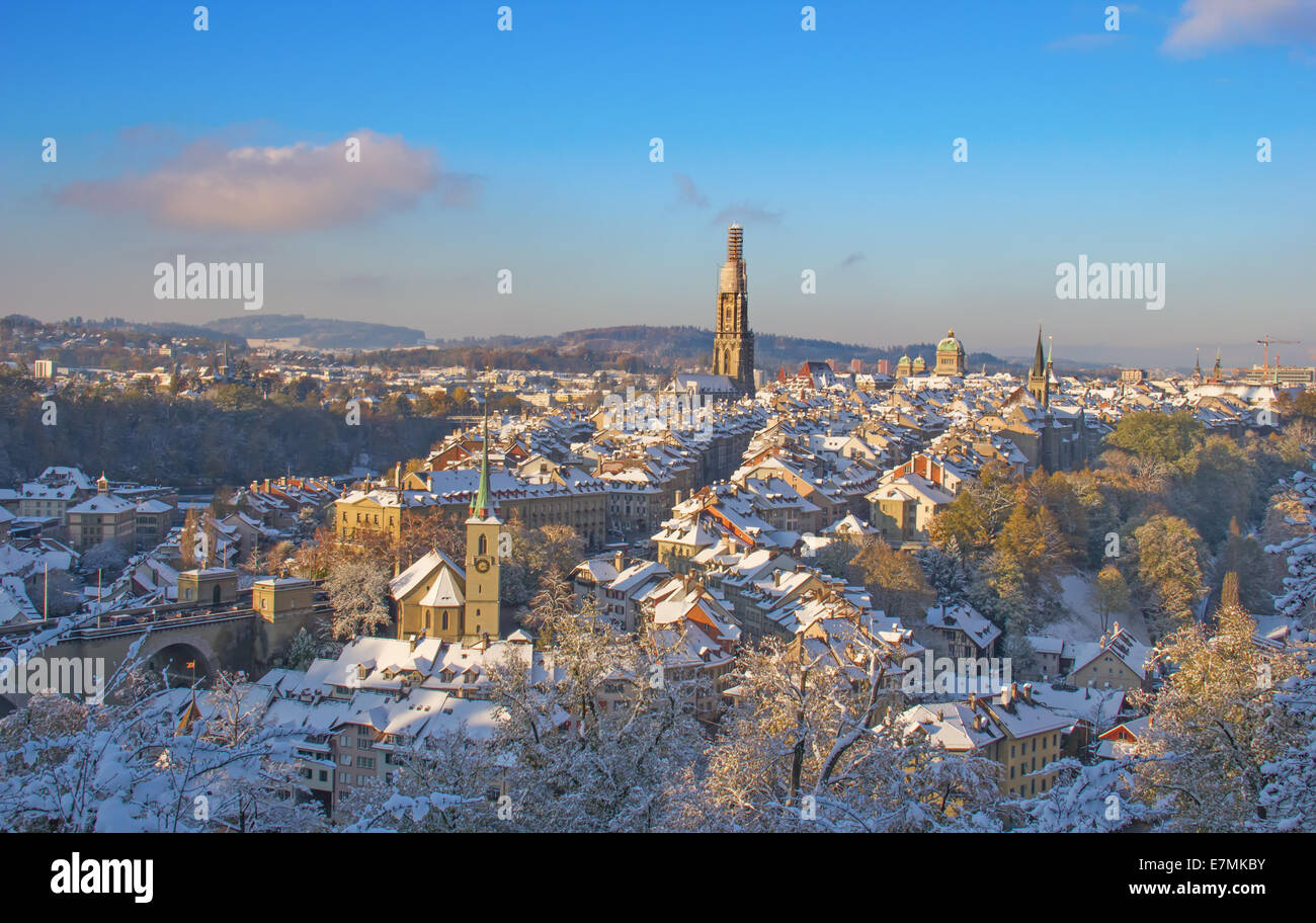 Bern rooftops snow hi-res stock photography and images - Alamy