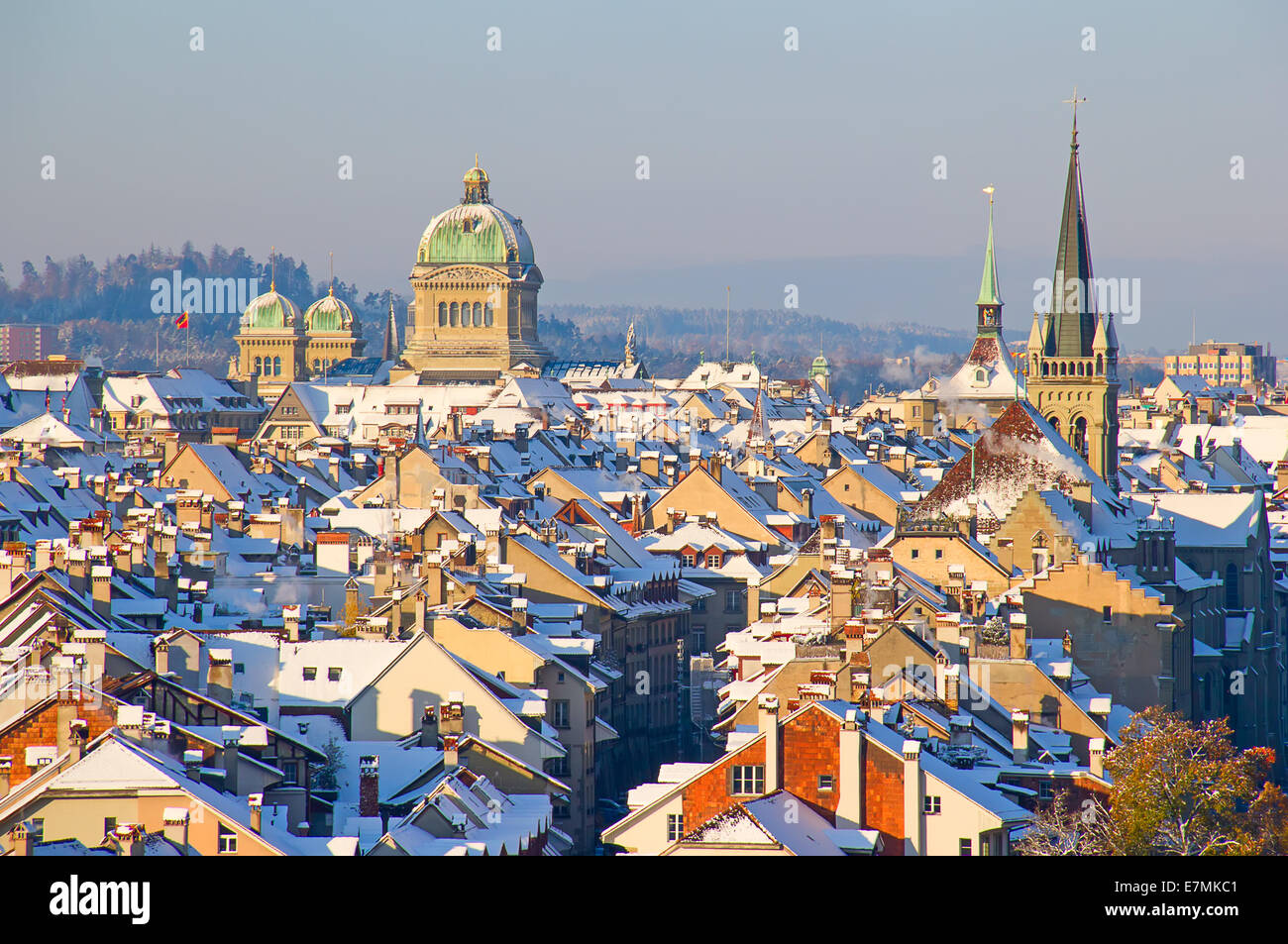 Bern rooftops snow hi-res stock photography and images - Alamy