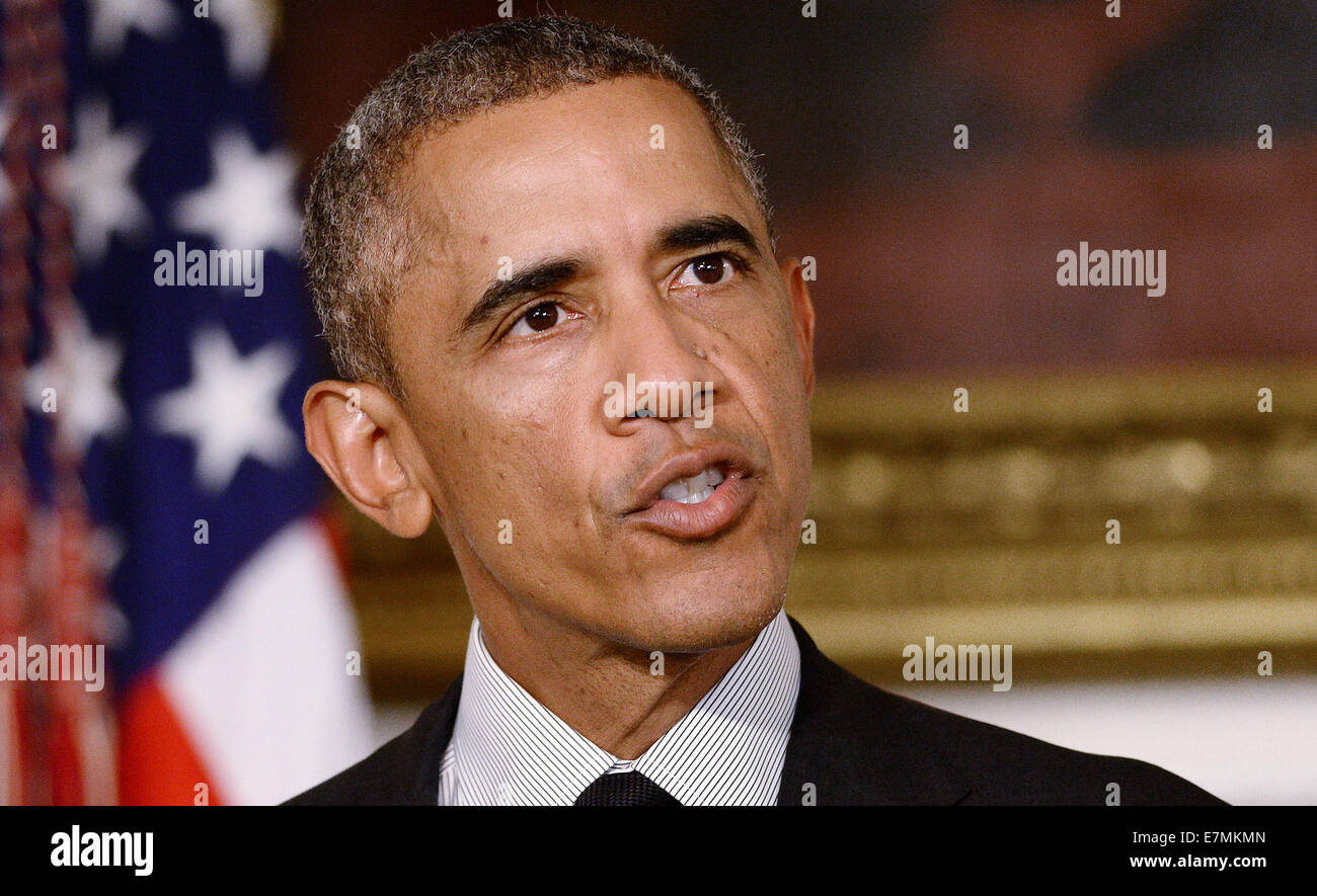 United States President Barack Obama makes a statement following U.S ...