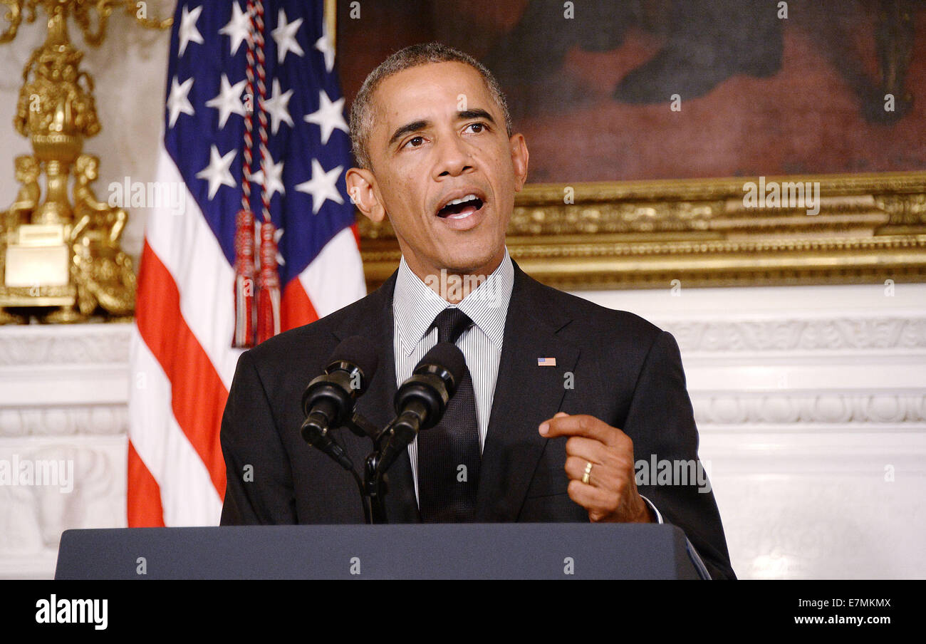 United States President Barack Obama makes a statement following U.S ...