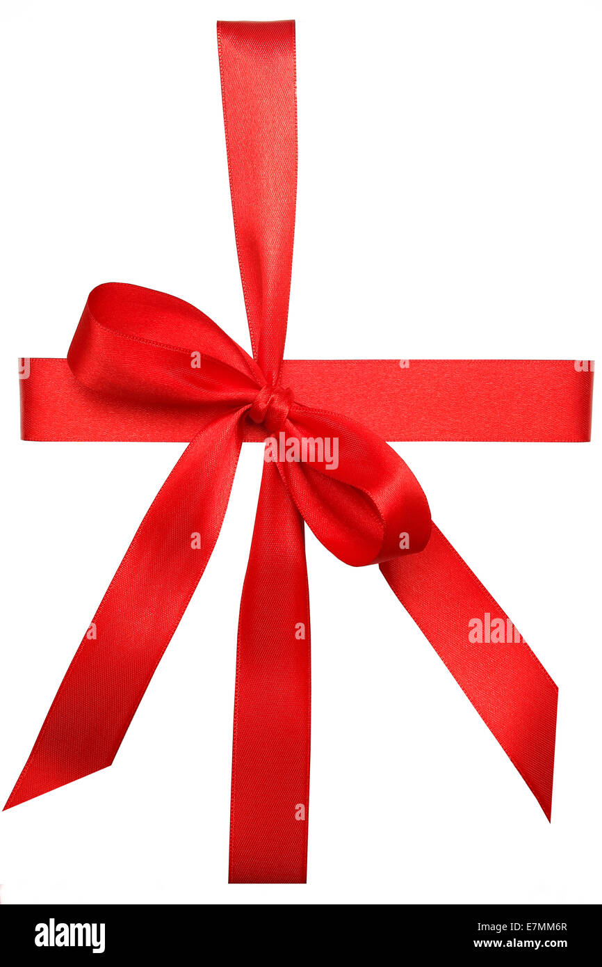 Red ribbon isolated on a white background Stock Photo - Alamy