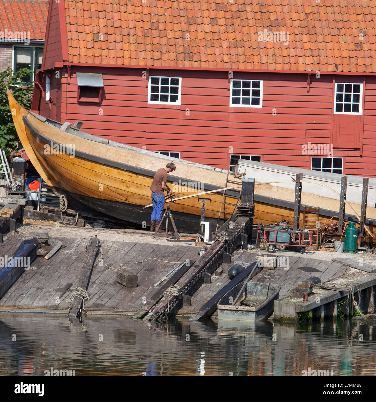 old shipyard in the dutch village of Spakenburg in The Netherlands ...