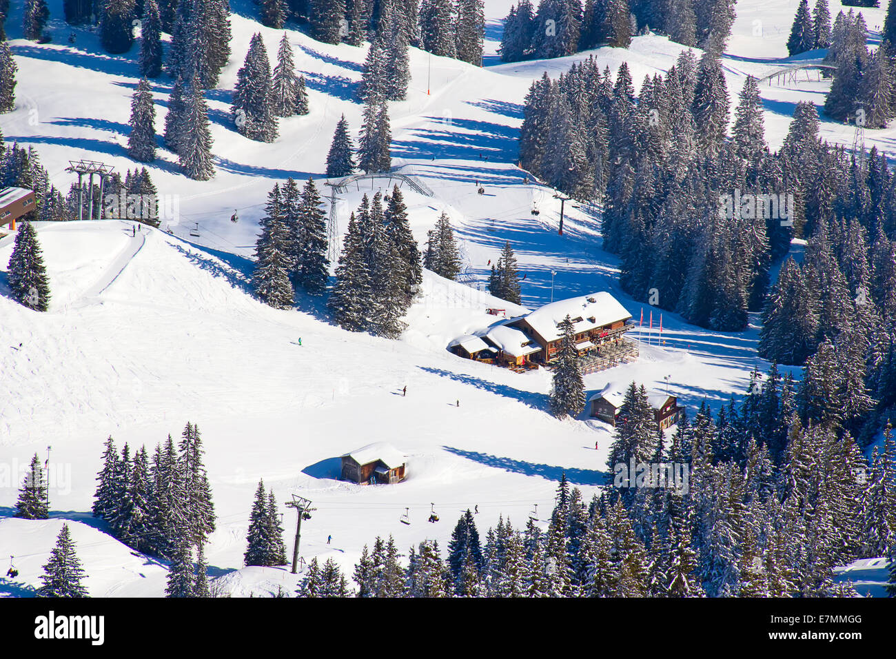 Slope on the skiing resort Flumserberg. Switzerland Stock Photo - Alamy