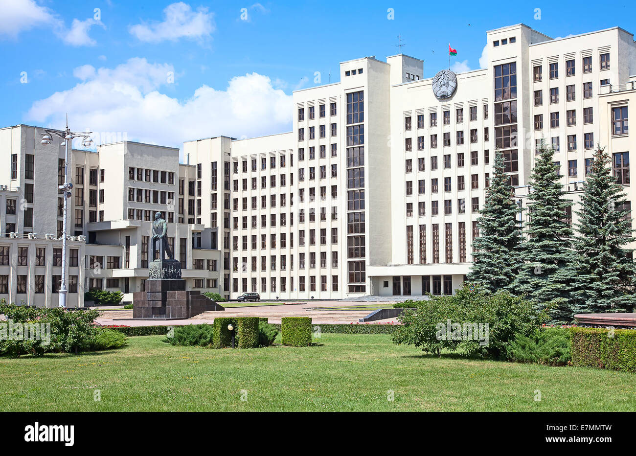 Parliament building on the Independence square in Minsk. Belarus Stock ...