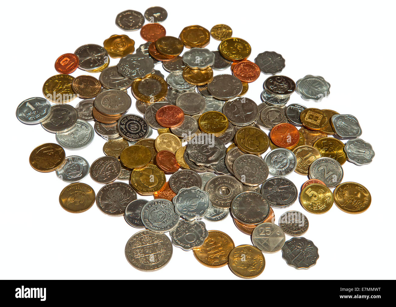 Collection of the old circulated coins Stock Photo - Alamy