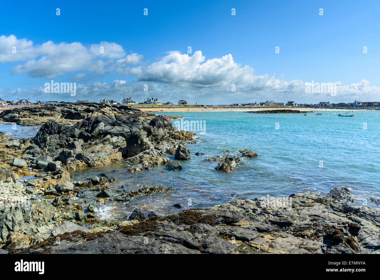 View over Trearddur Bay, Anglesey, North Wales UK Stock Photo - Alamy