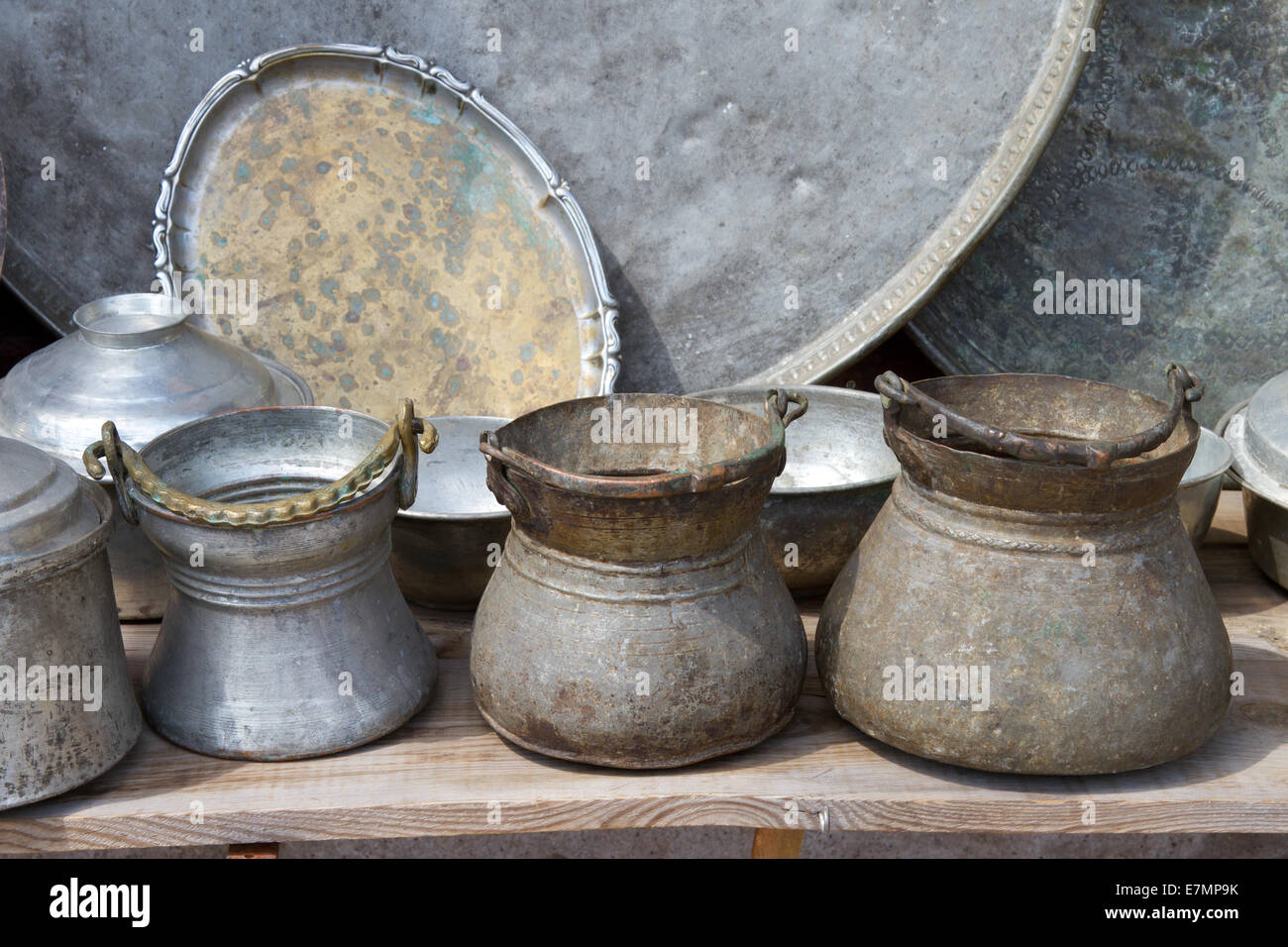 Old traditional cooking cups Stock Photo - Alamy