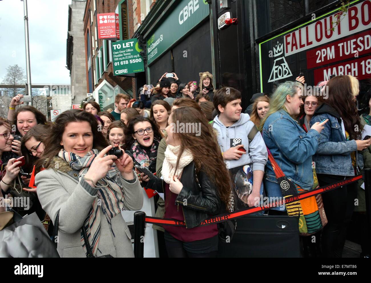 Fall Out Boy arrive at Tower Records on Dawson Street amid hysterical ...