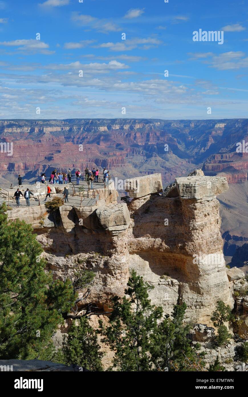 Wide vista of the colorful landscape of the Grand Canyon, Arizona, USA ...
