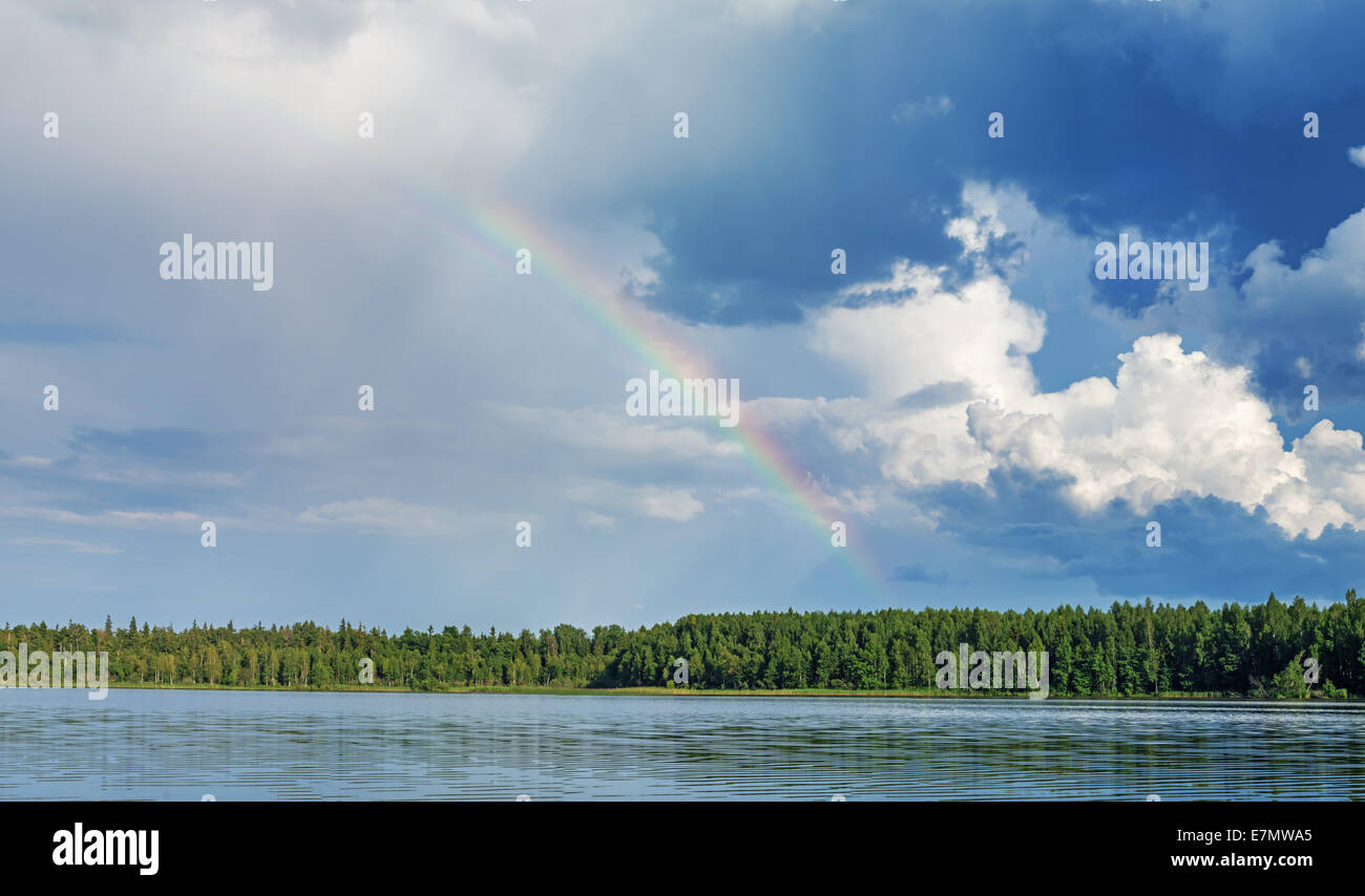 Rainbow over garden forest hi-res stock photography and images - Alamy