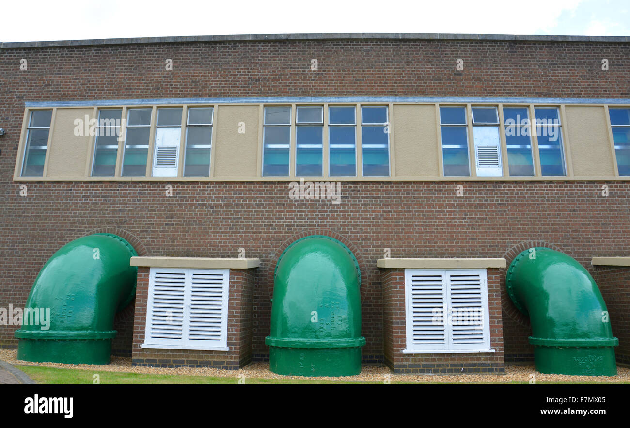 External view of pumping station used to control water levels in the ...