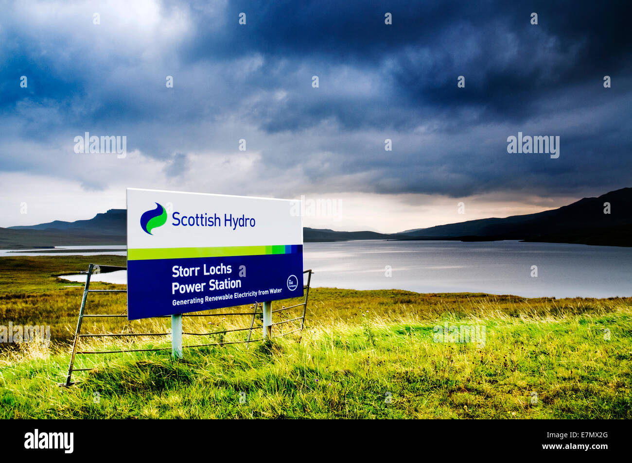 A Scottish Hydro sign by the Storr Loch in the Isle of Skye Stock Photo ...