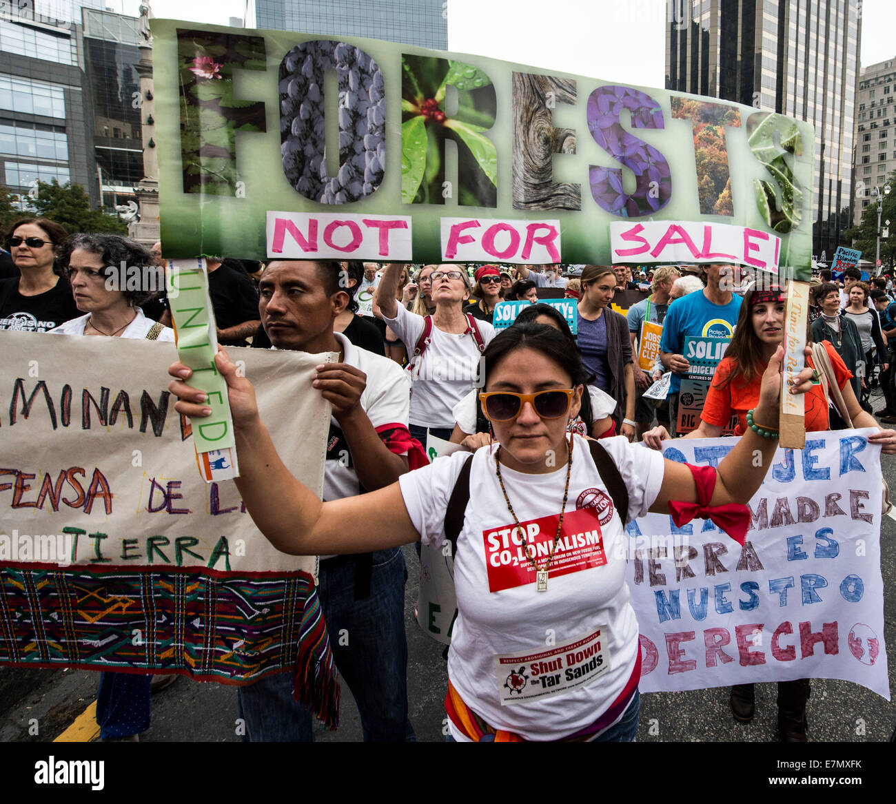 New York, NY, USA. 21st Sep, 2014. Demonstrators gather for the People ...