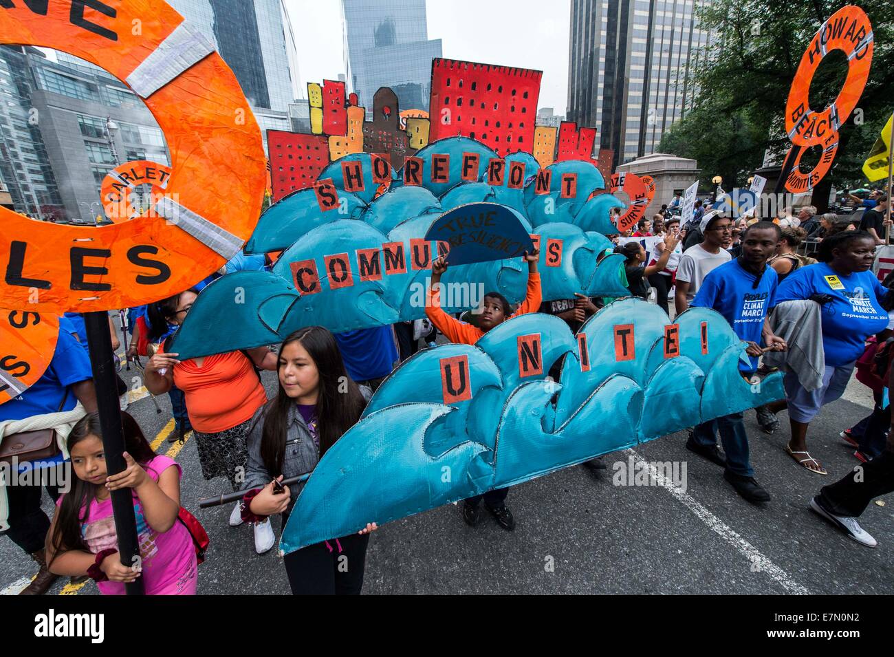 New York, NY, USA. 21st Sep, 2014. Demonstrators gather for the People ...