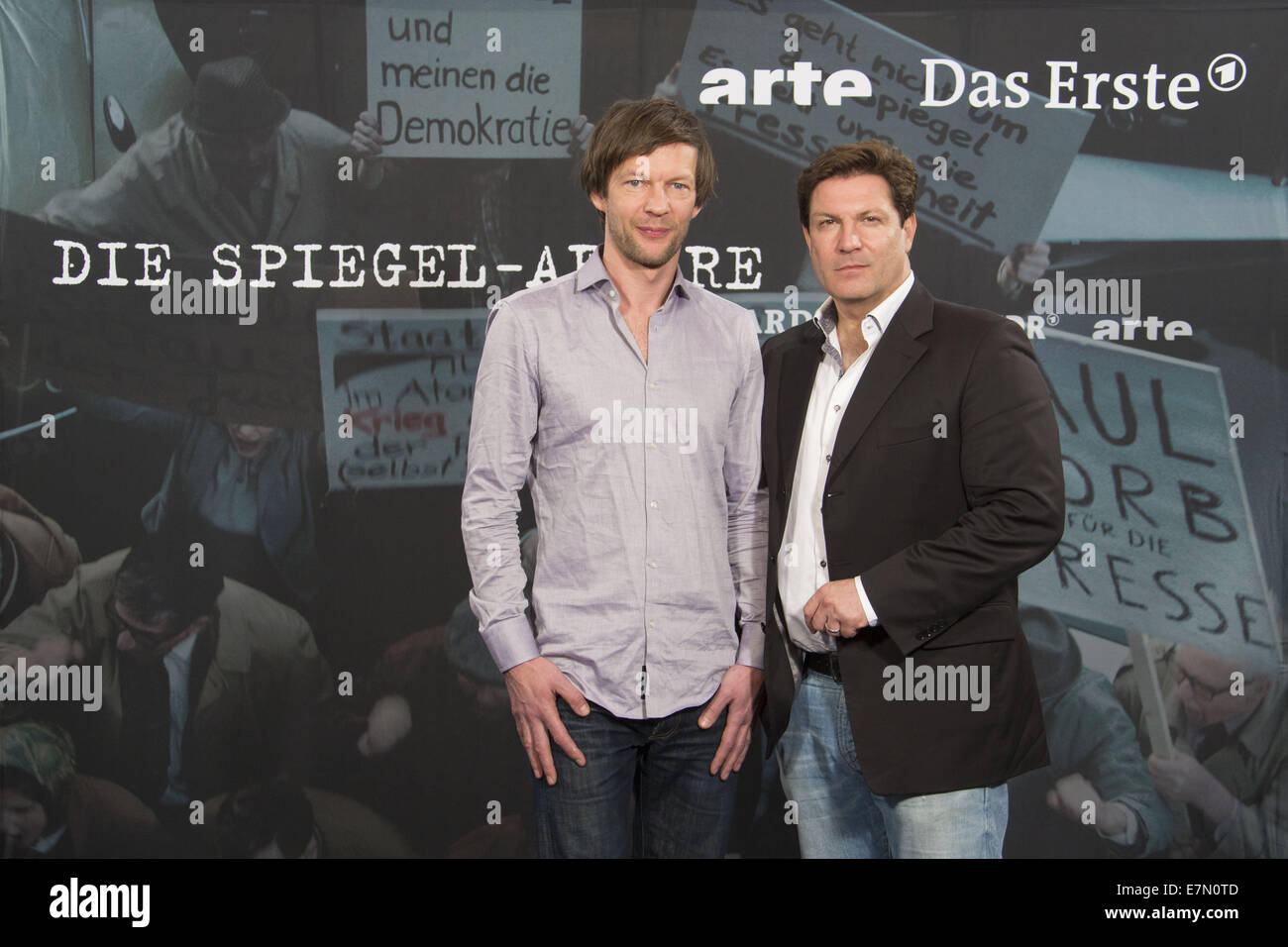 Leading actors promoting the ARD TV political thriller 'Die Spiegel ...
