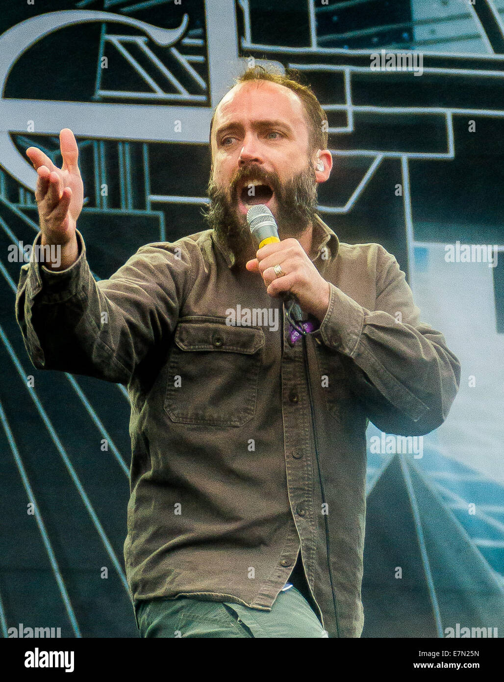 Chicago, IL, USA. 12th Sep, 2014. NEIL FALLON of Clutch performs at ...