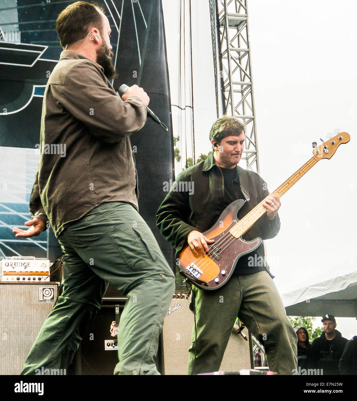 Chicago, IL, USA. 12th Sep, 2014. DAN MAINES and NEIL FALLON of Clutch ...