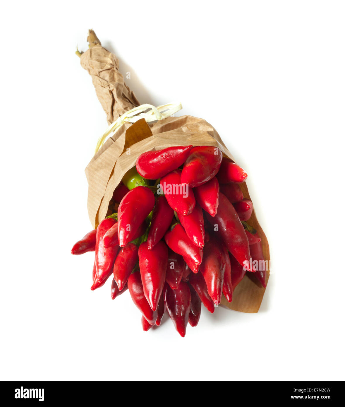 Bunch of fresh small red pepper isolated on white background Stock ...