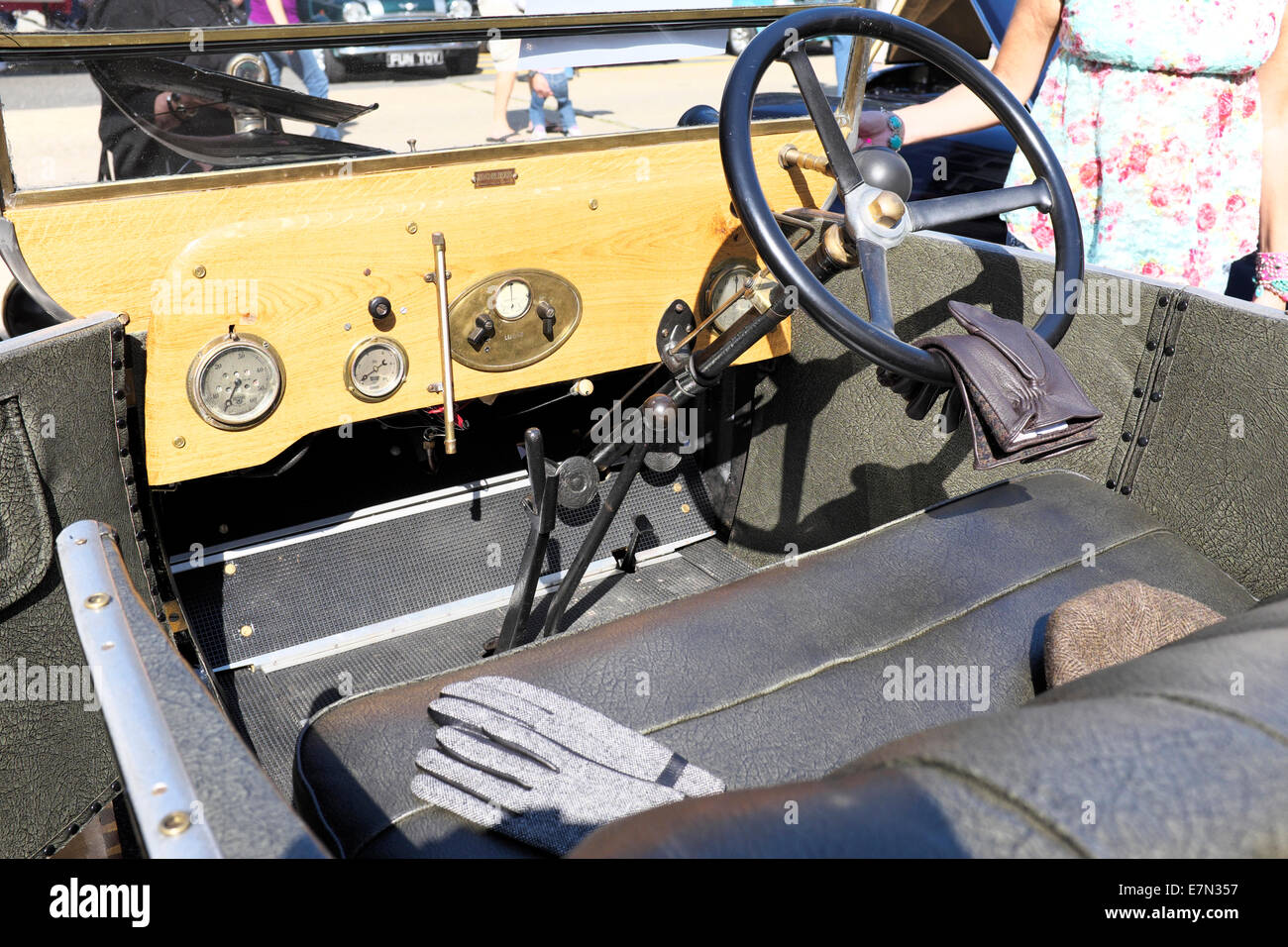 Interior of 1924 Morris Motors Automobile at Brits on the beach car ...