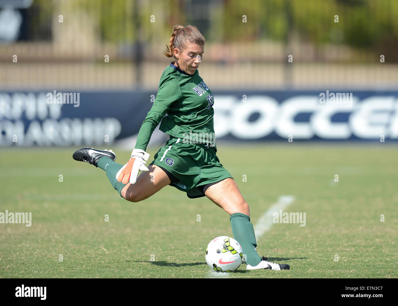 Washington, DC, USA. 21st Sep, 2014. Georgetown goalkeeper Emma Newins ...