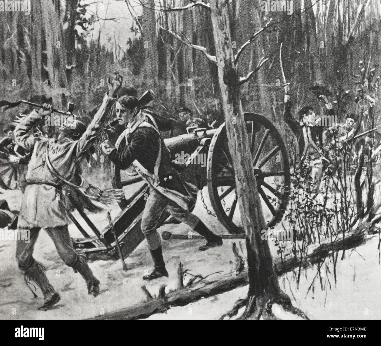 St. Clair's Defeat - American Soldier attacking Native American Stock ...