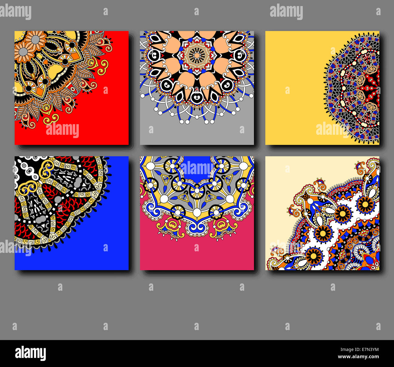 collection of decorative floral greeting cards Stock Photo - Alamy