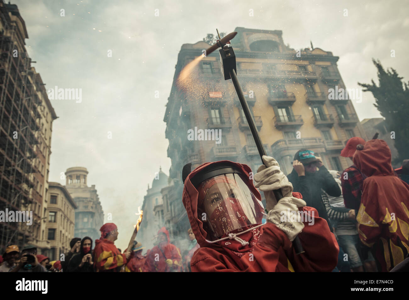 Sept. 21, 2014 - Children in devil costumes dance to traditional drums ...