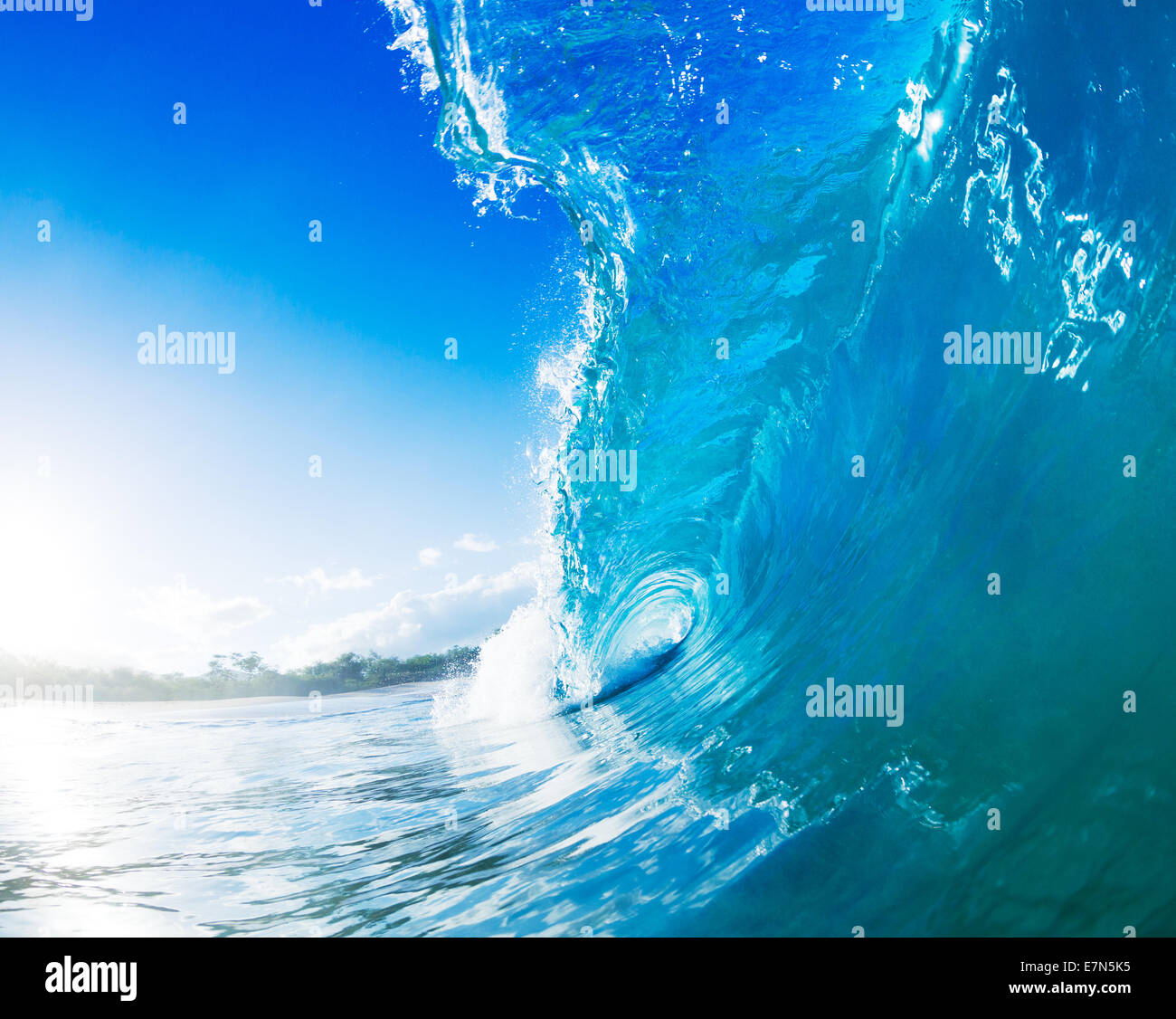 Blue Ocean Wave Stock Photo - Alamy