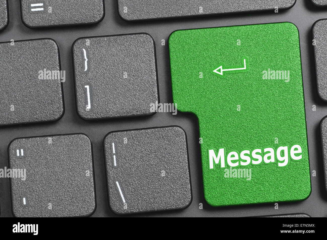 Green message key on keyboard Stock Photo - Alamy
