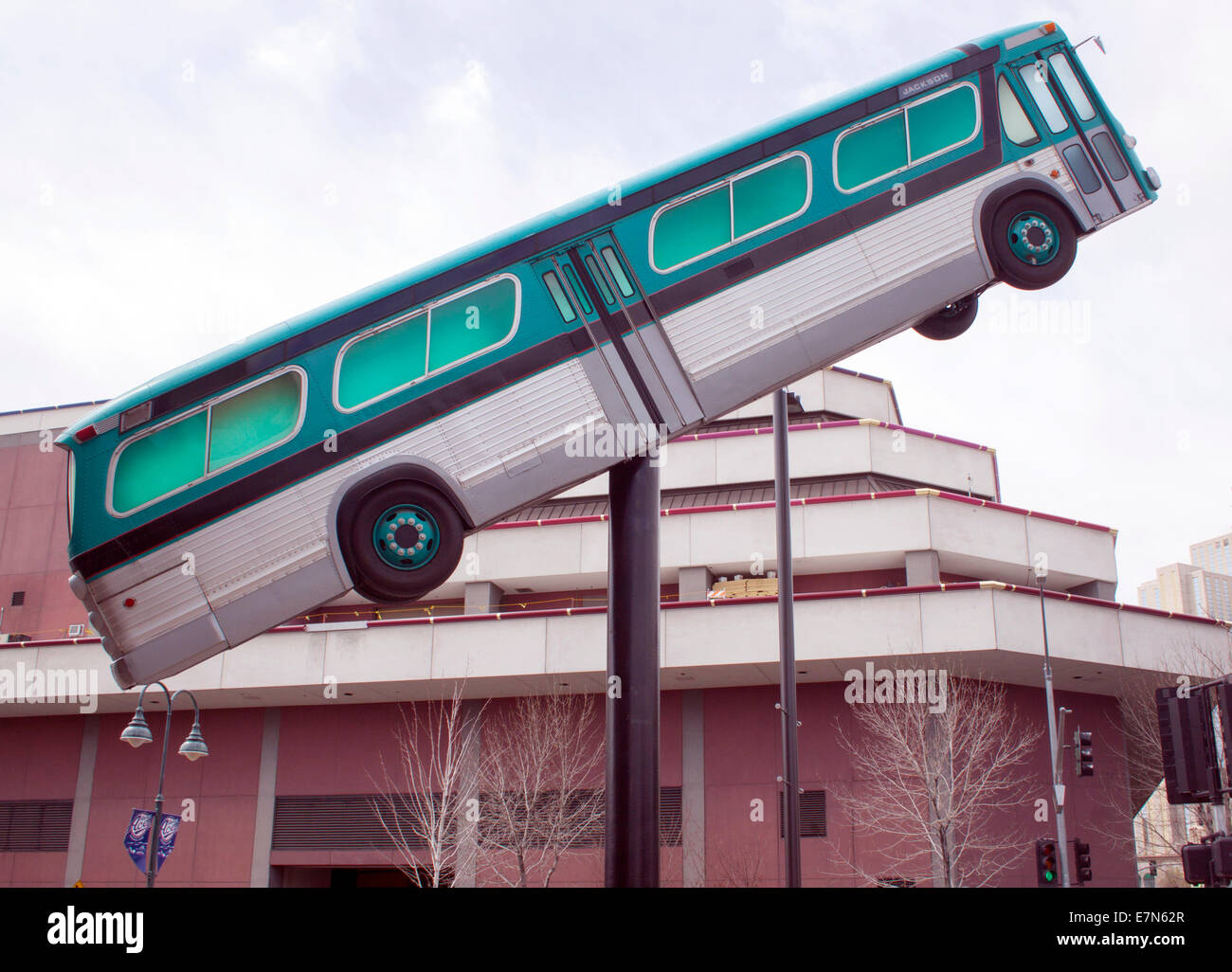 Bus on a pole in Reno Nevada Stock Photo - Alamy