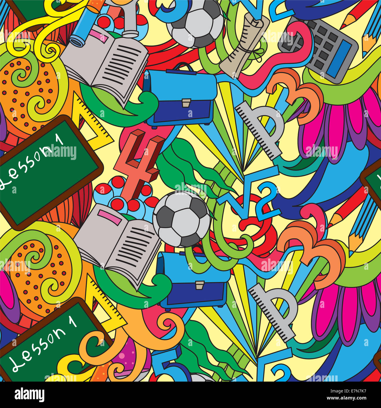 Back school doodles vector art hi-res stock photography and images - Alamy