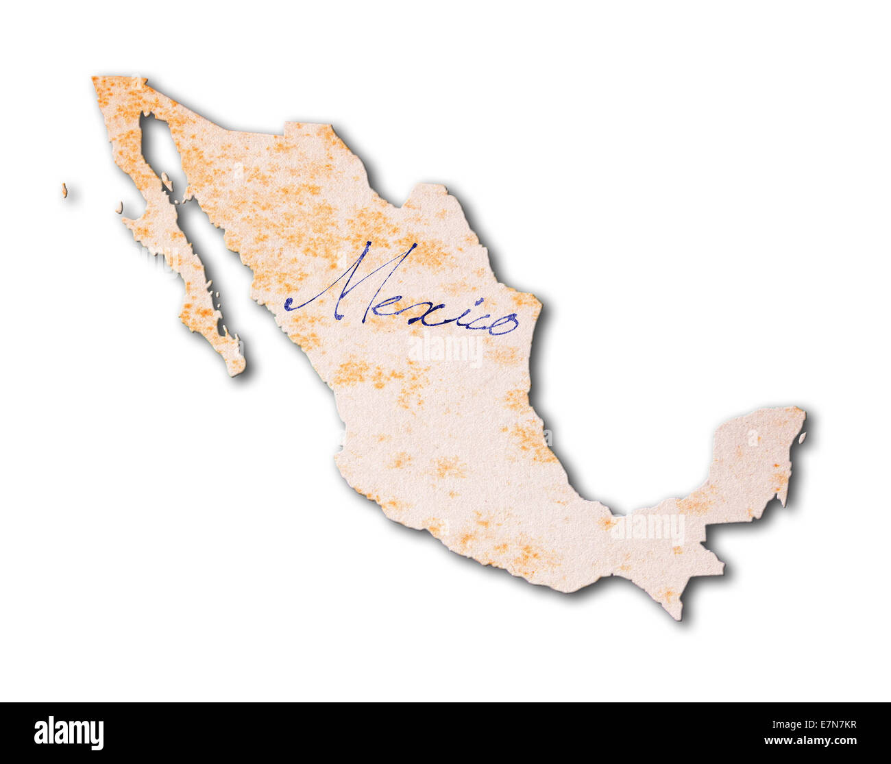Old paper with handwriting, blue ink - Mexico Stock Photo - Alamy