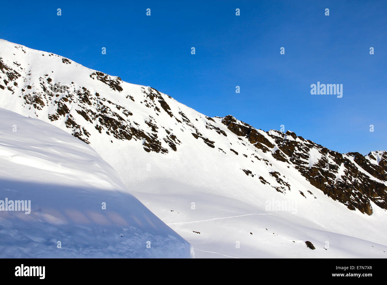 Slope on the skiing resort in Alps, close-up Stock Photo - Alamy
