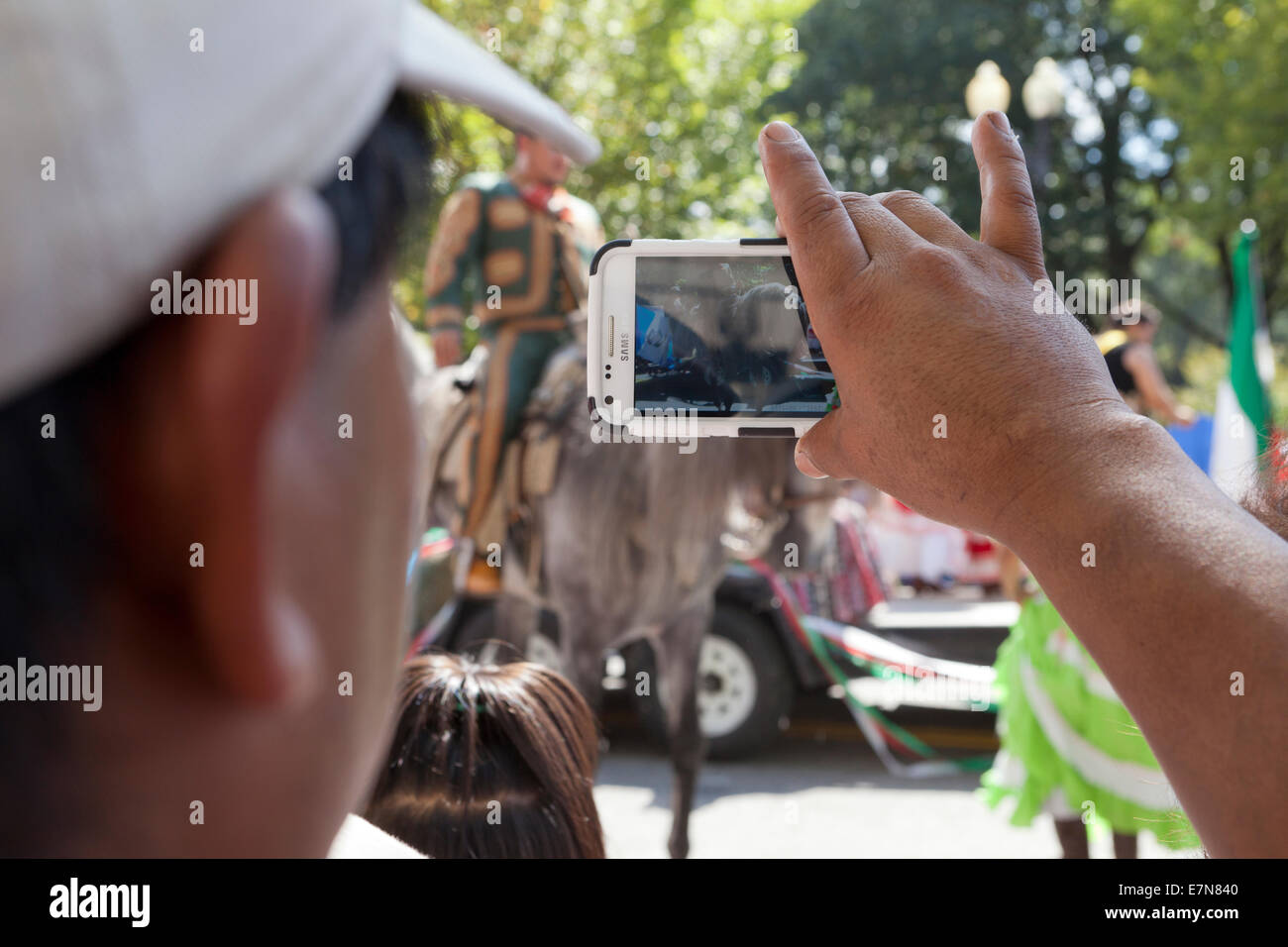 Man filming video with mobile phone hi-res stock photography and images ...