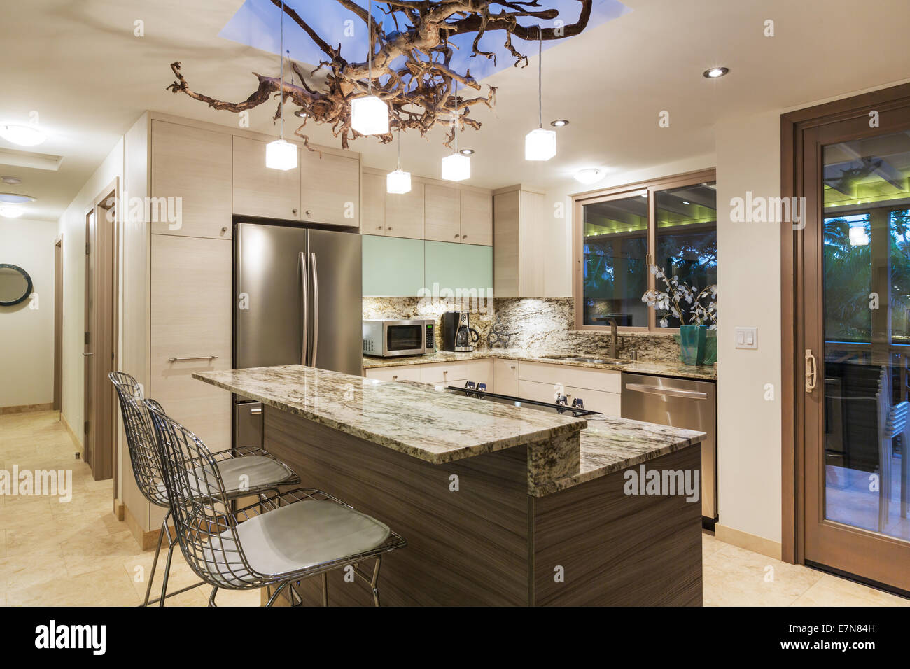 Modern Kitchen Home Interior Stock Photo - Alamy