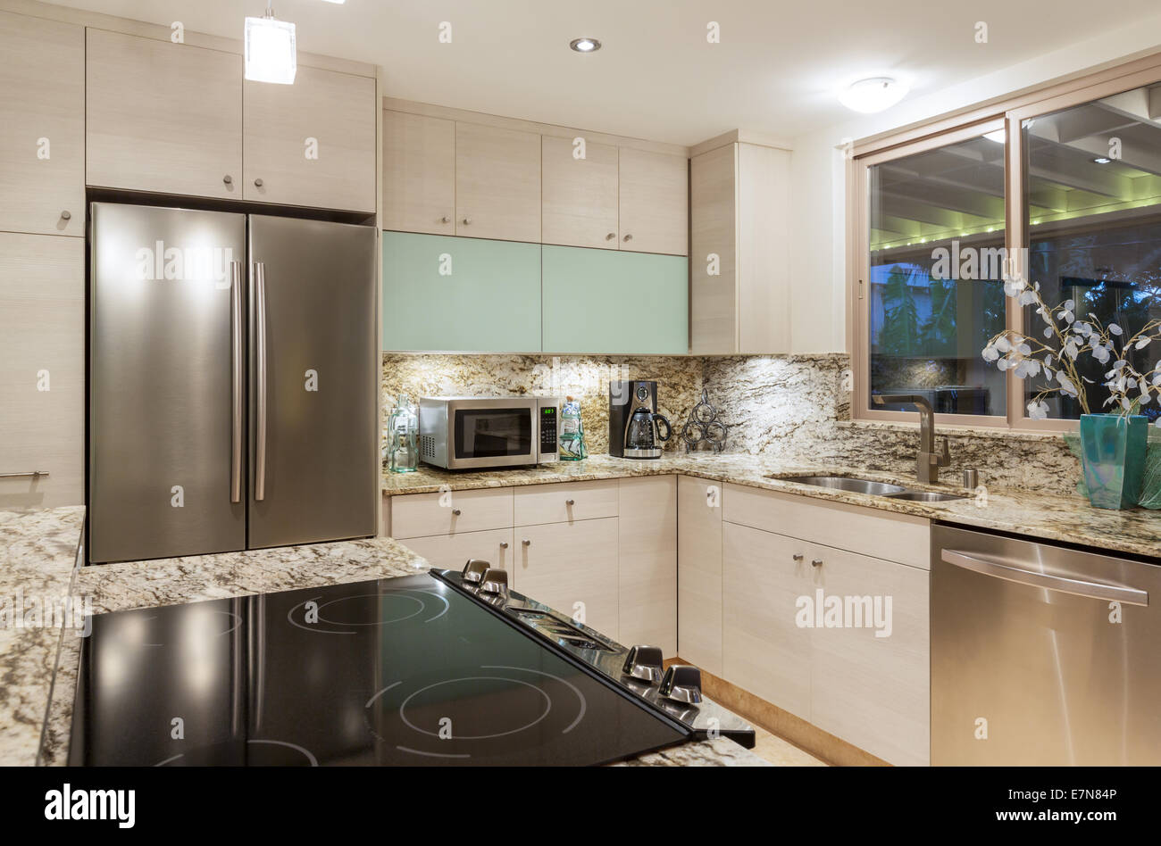 Modern Contemporary Kitchen Home Interior Stock Photo - Alamy