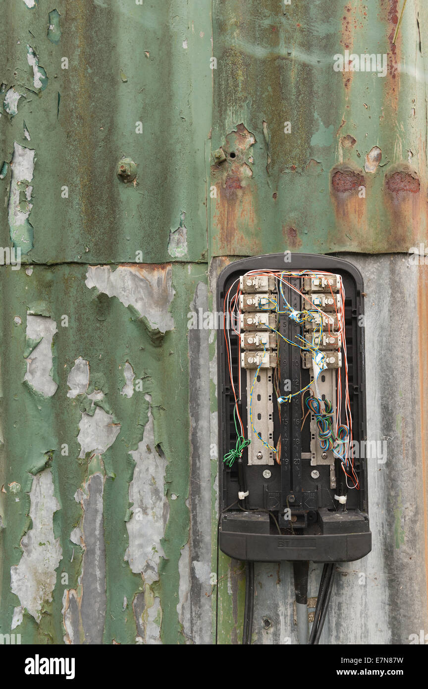 lack of communication or network a damaged phone junction box broken ...