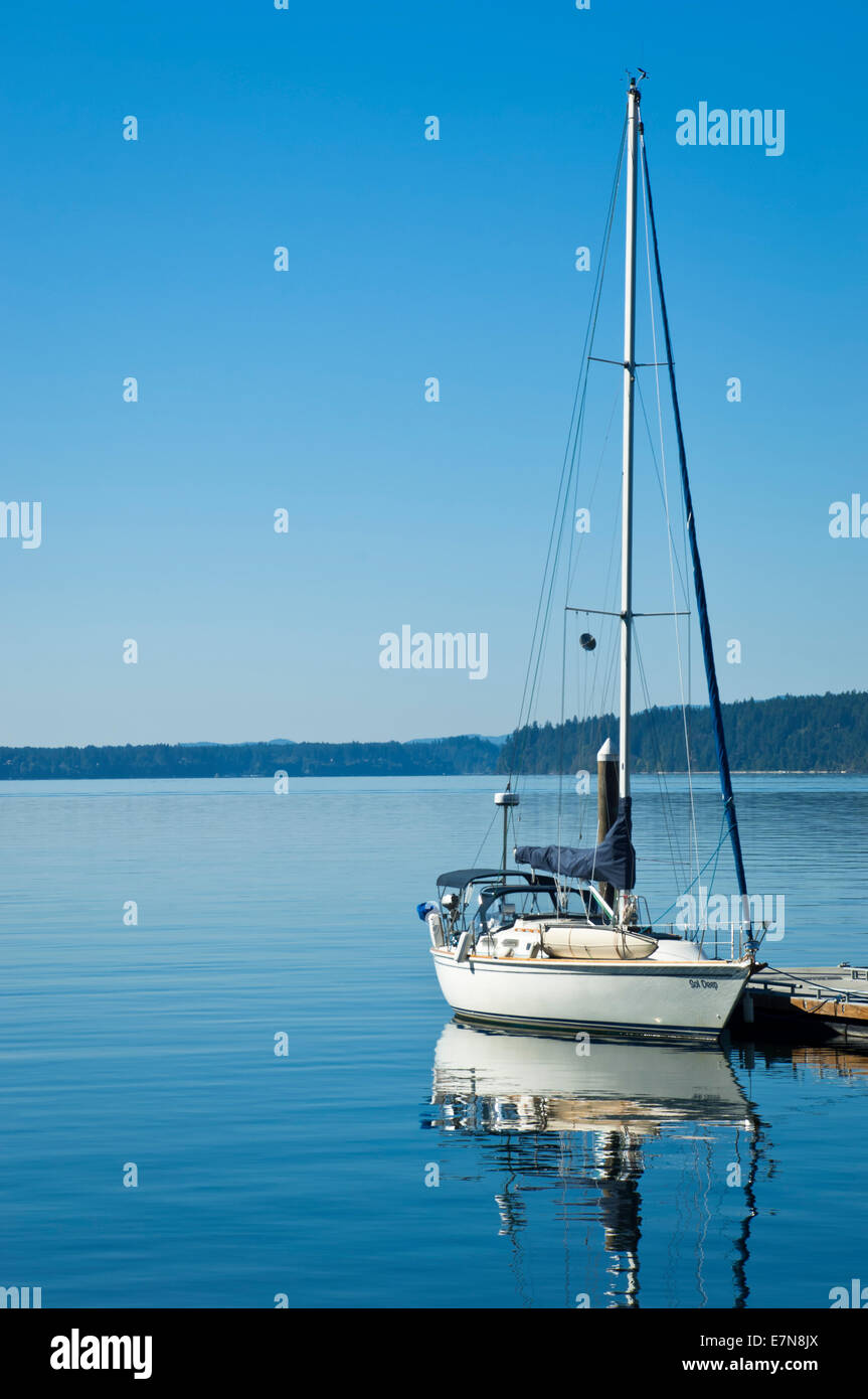 Sailboats on Case Inlet, Joemma Beach State Park. Washington, USA Stock ...