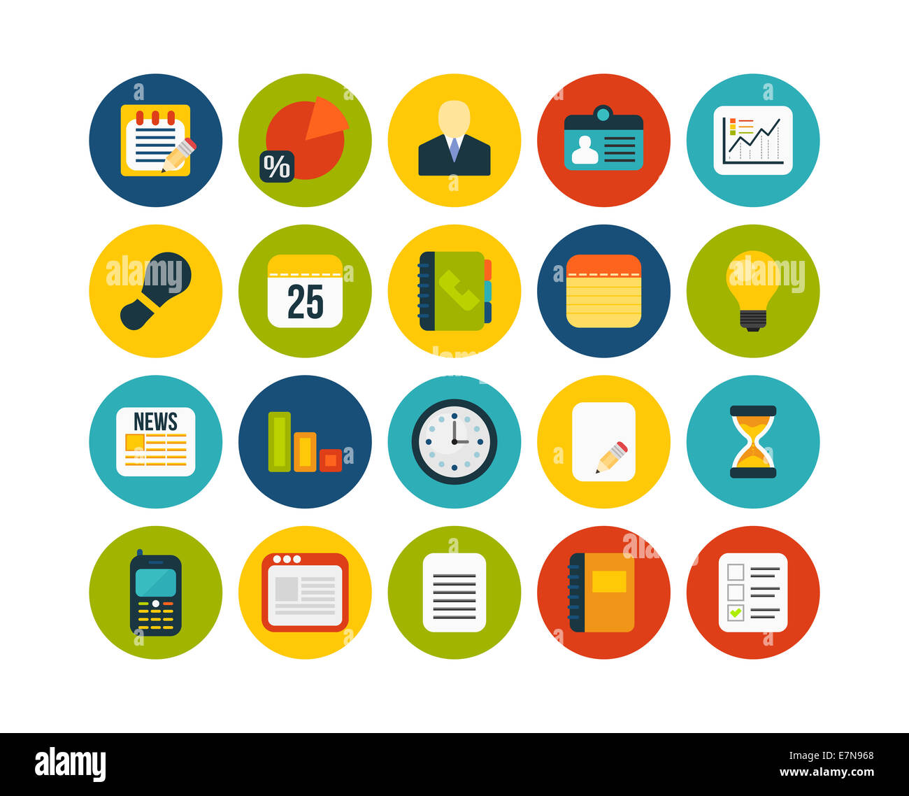 Questionnaire document flat icons Cut Out Stock Images & Pictures - Alamy