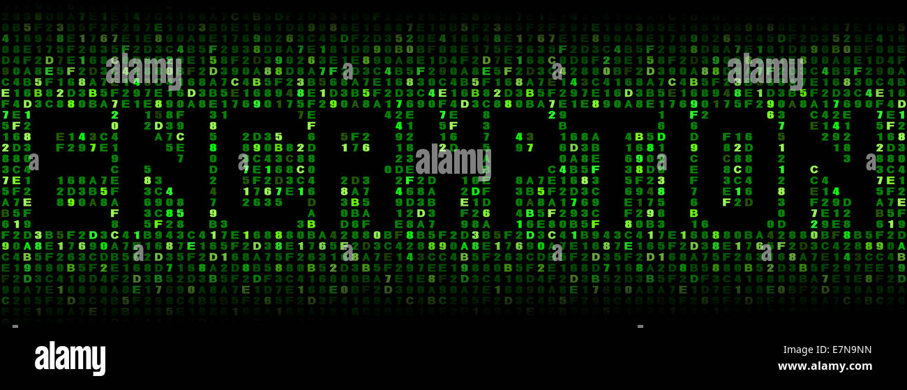 Encryption text on hex code illustration Stock Photo - Alamy