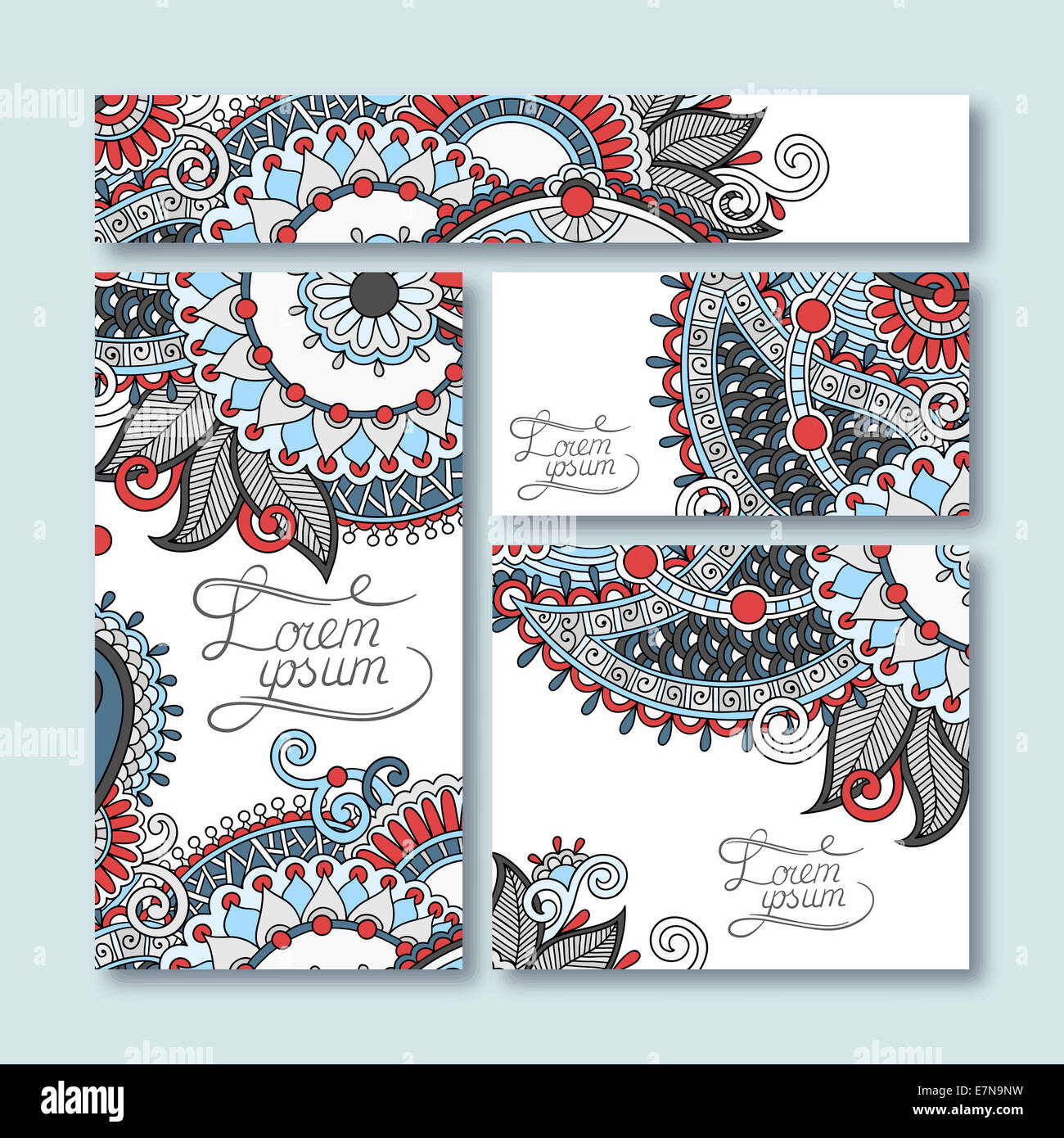 collection of decorative floral greeting cards Stock Photo - Alamy