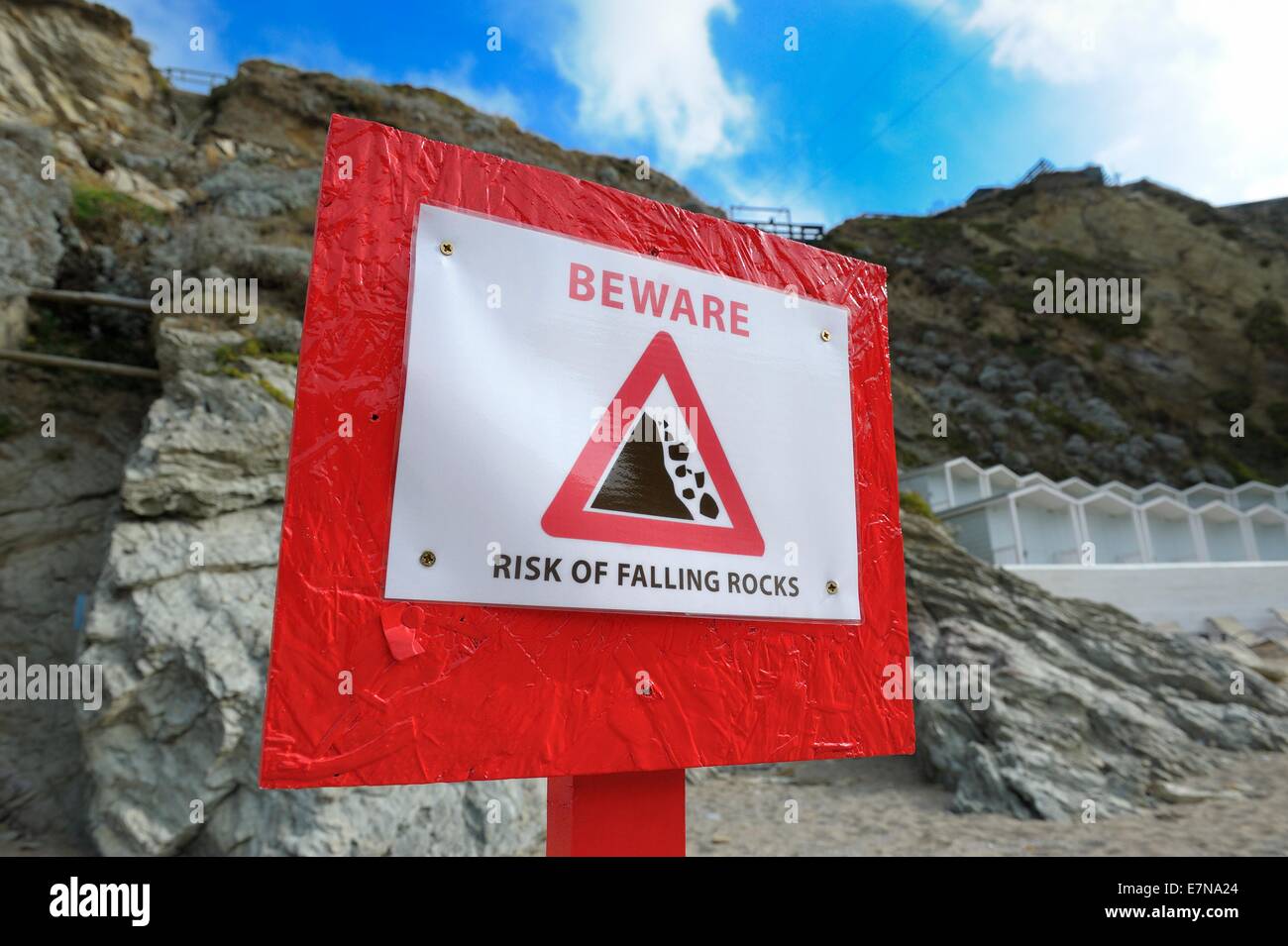 Beware falling rocks sign hi-res stock photography and images - Alamy