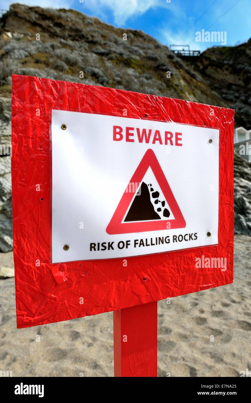 Beware Falling Rocks Sign High Resolution Stock Photography and Images - Alamy