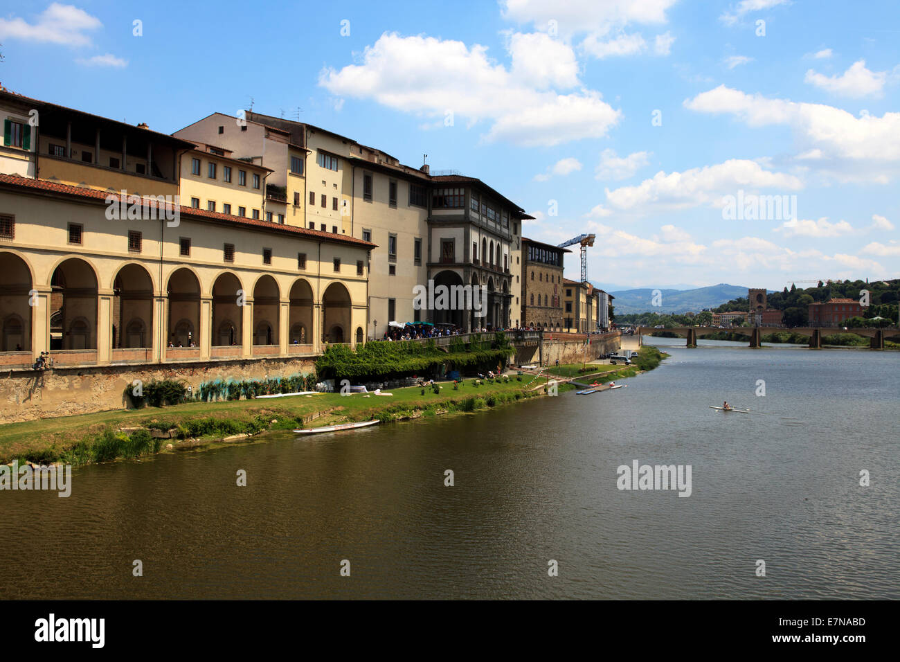 Arno river view from Ponte Vecchio, Florence, Firenze, Tuscany, Italy ...