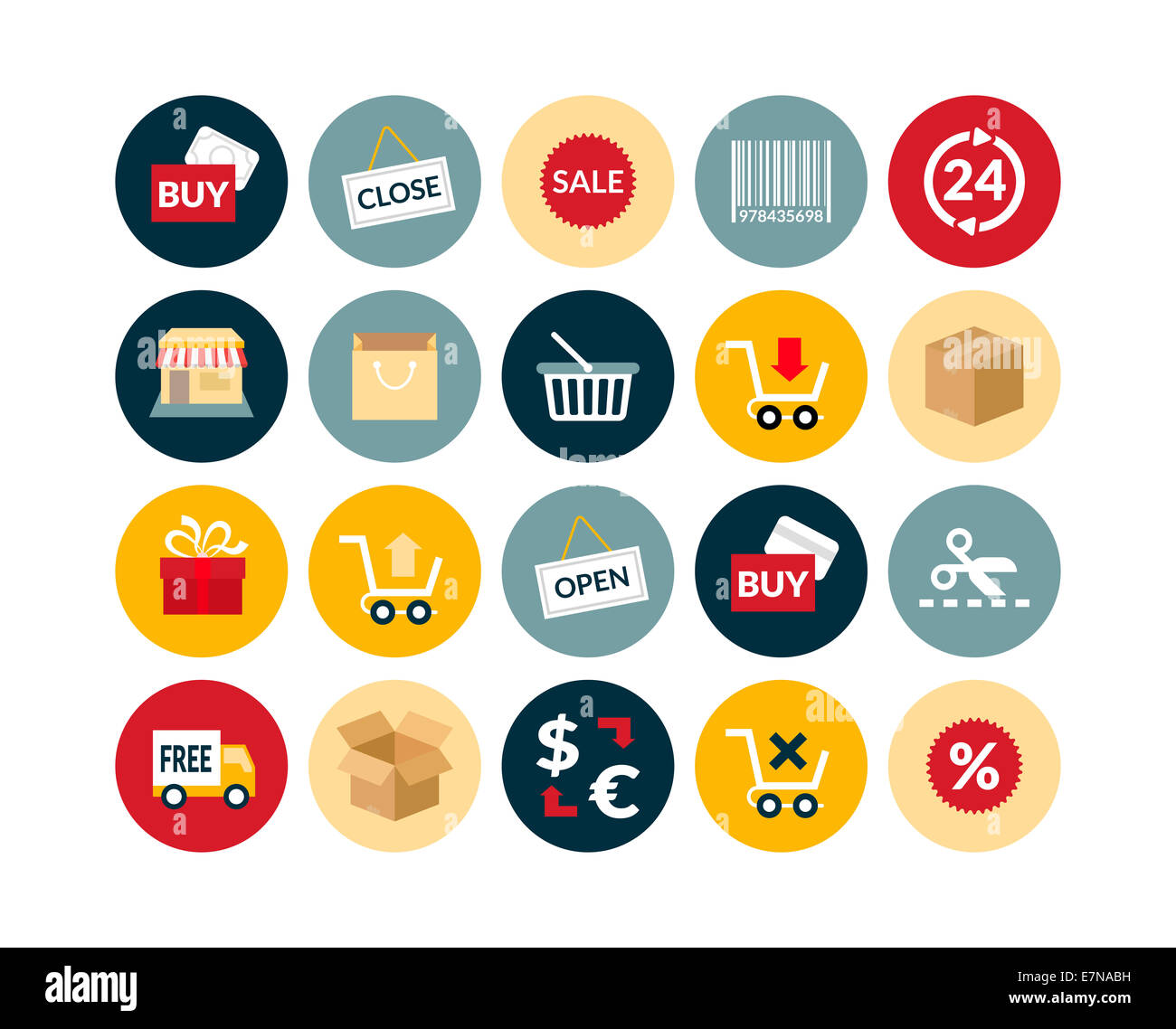 Flat icons set 20 Stock Photo - Alamy