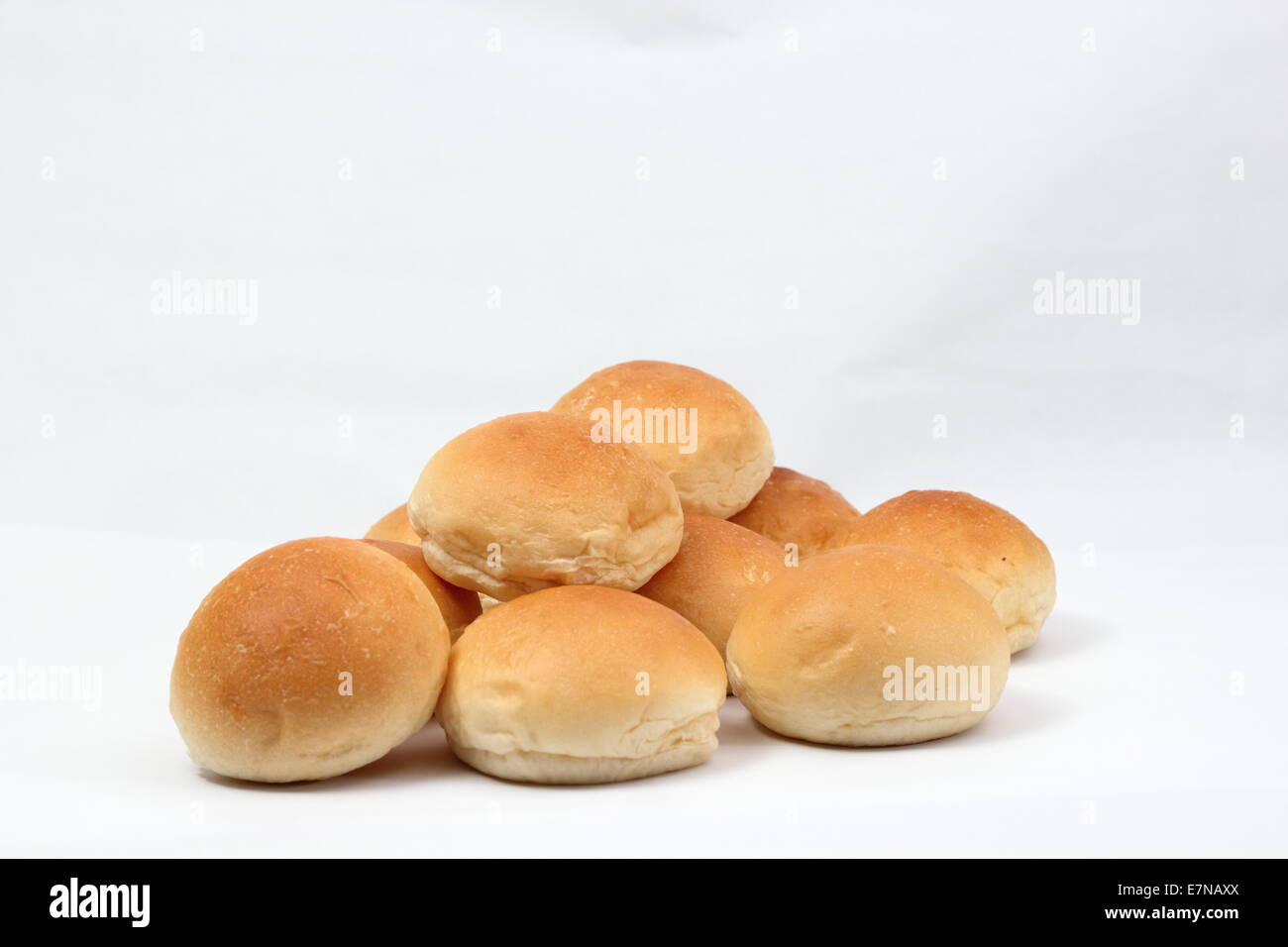 Soft white bread roll on white background Stock Photo - Alamy