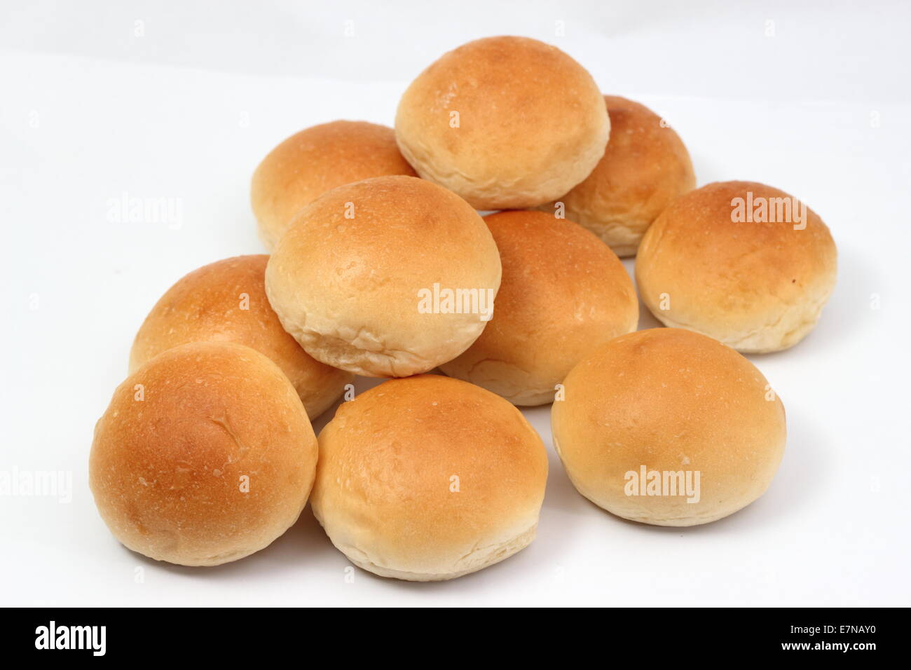 Soft white bread roll on white background Stock Photo - Alamy