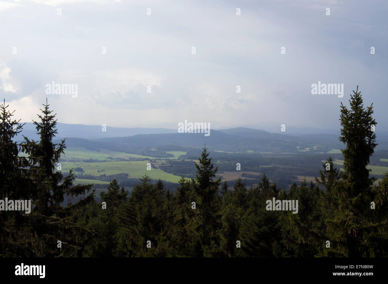 Novohradske Mountains, view from the observation tower Cow Mountain ...