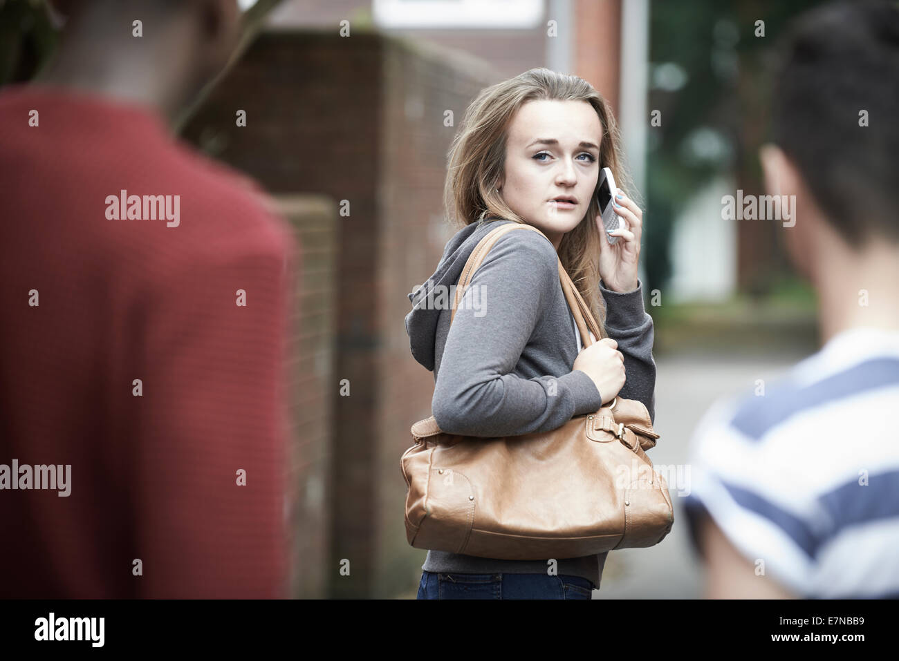 Teenage girl black top scared hi-res stock photography and images - Alamy